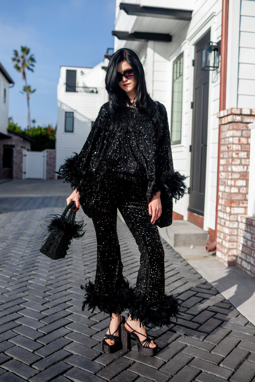 Cara Disco Set in Onyx Sequin – Jennafer Grace